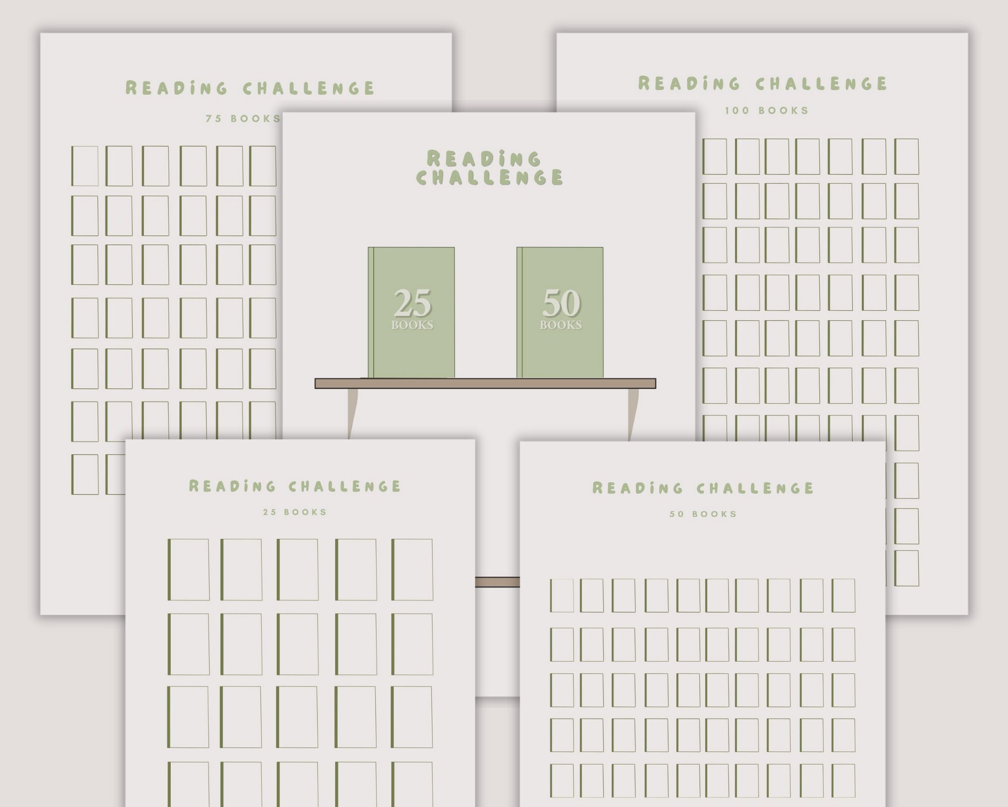 Green Printable Reading Journal Minimal Reading Planner - Etsy