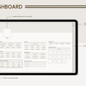 Undated Digital Planner | Landscape Planner, Hyperlinked Digital ...
