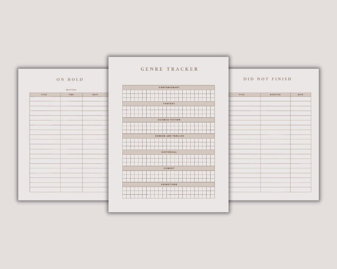 Printable Movie Planner | Movie Journal 2022 | Movie and Series Tracker ...