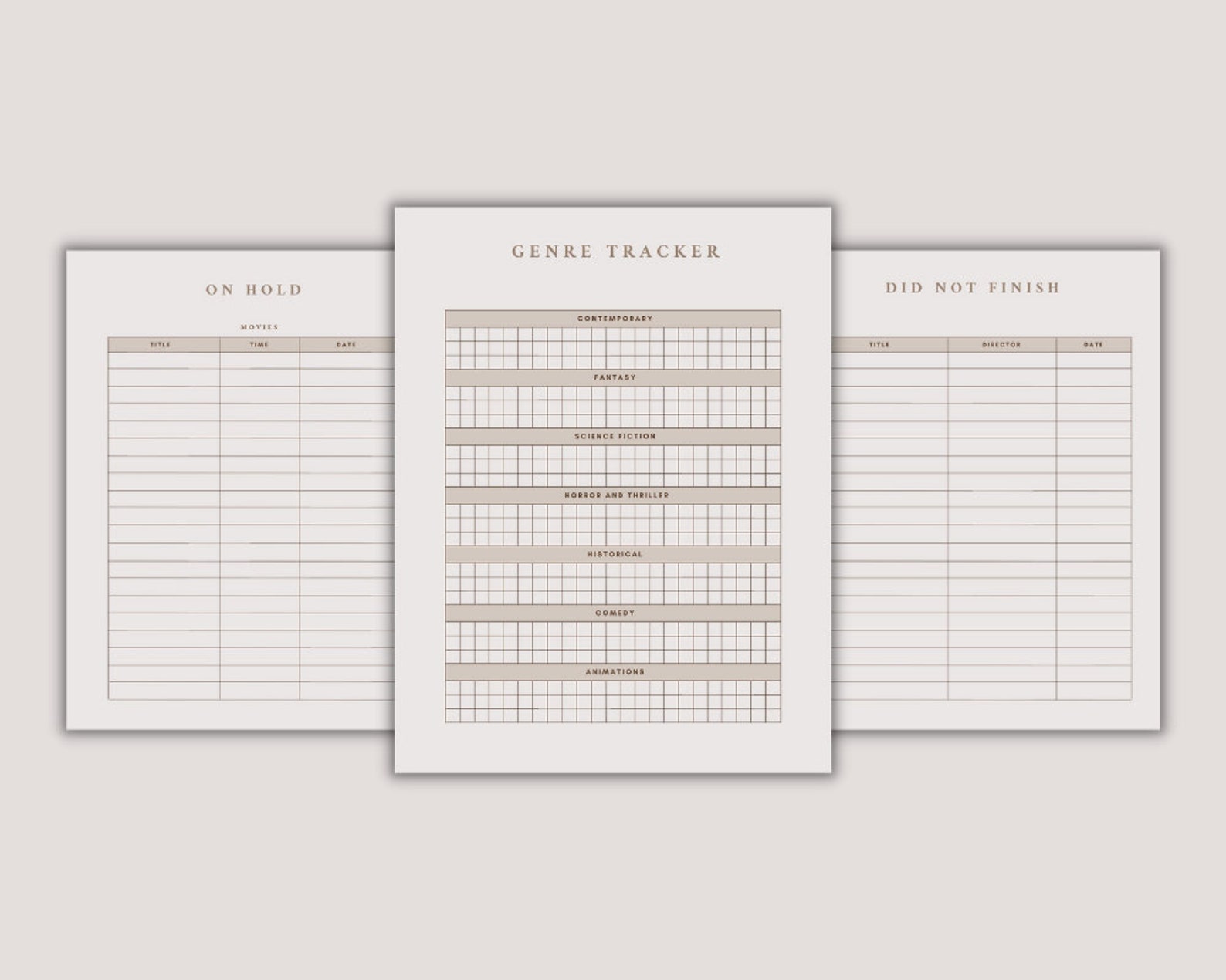 Printable Movie Planner | Movie Journal 2022 | Movie and Series Tracker ...