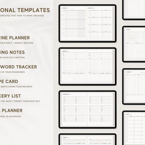 Undated Digital Planner | Landscape Planner, Hyperlinked Digital ...