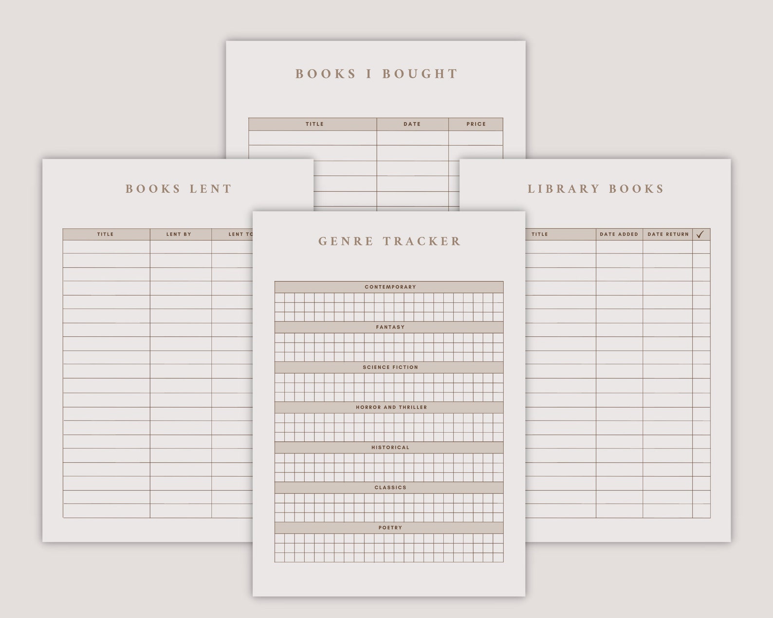 Canva Templates Reading Journal Book and Reading Planner Reading ...