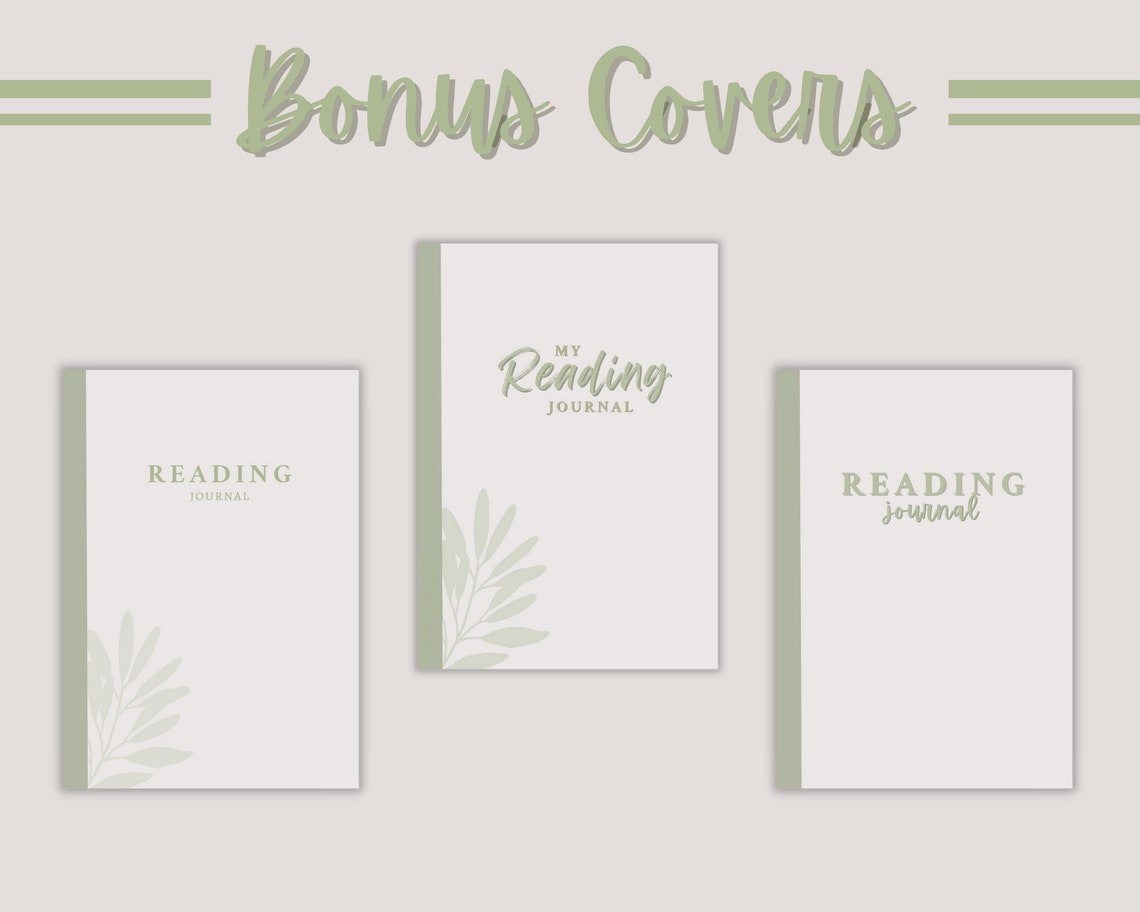 Green Printable Reading Journal Minimal Reading Planner - Etsy