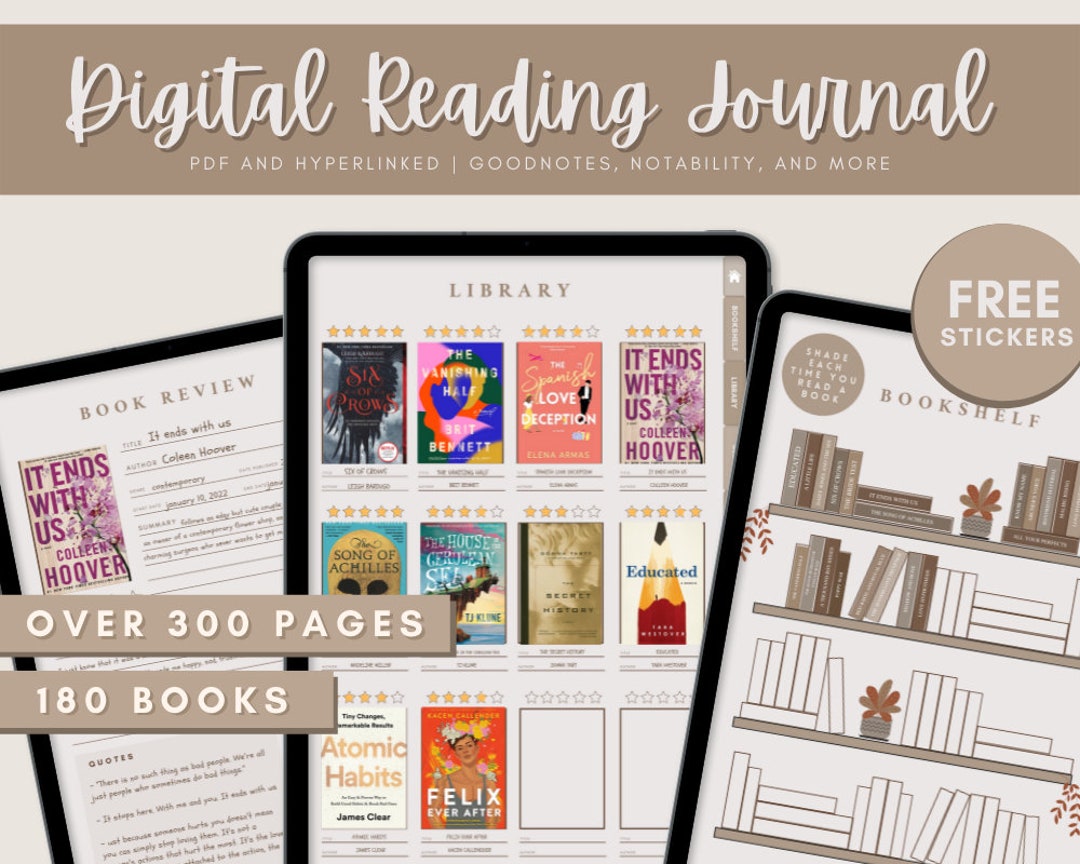Digital Reading Journal 2022 | Minimal Journal | Digital Reading ...