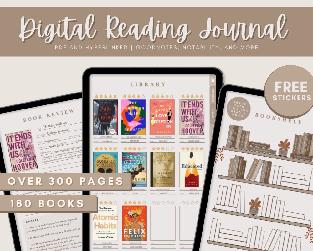 Digital Reading Journal 2022 | Minimal Journal | Digital Reading ...