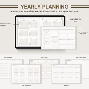 Undated Digital Planner | Landscape Planner, Hyperlinked Digital ...