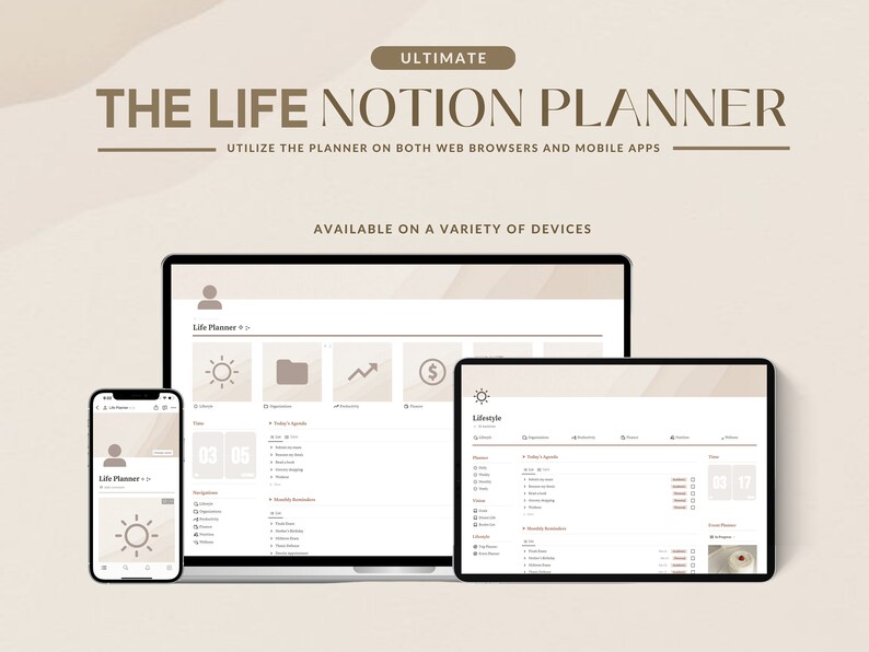 Notion Template Planner Notion Dashboard Minimal Notion - Etsy UK