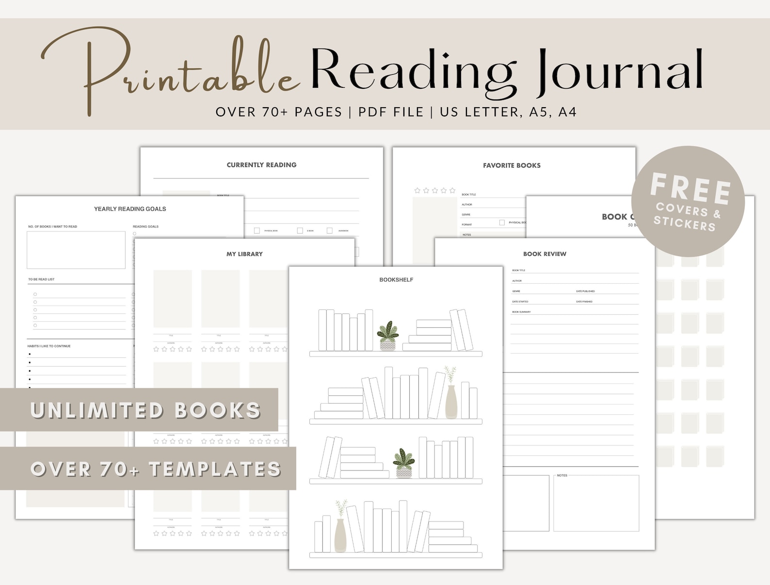 Printable Reading Journal Minimal Reading Planner Book Planner Reading ...