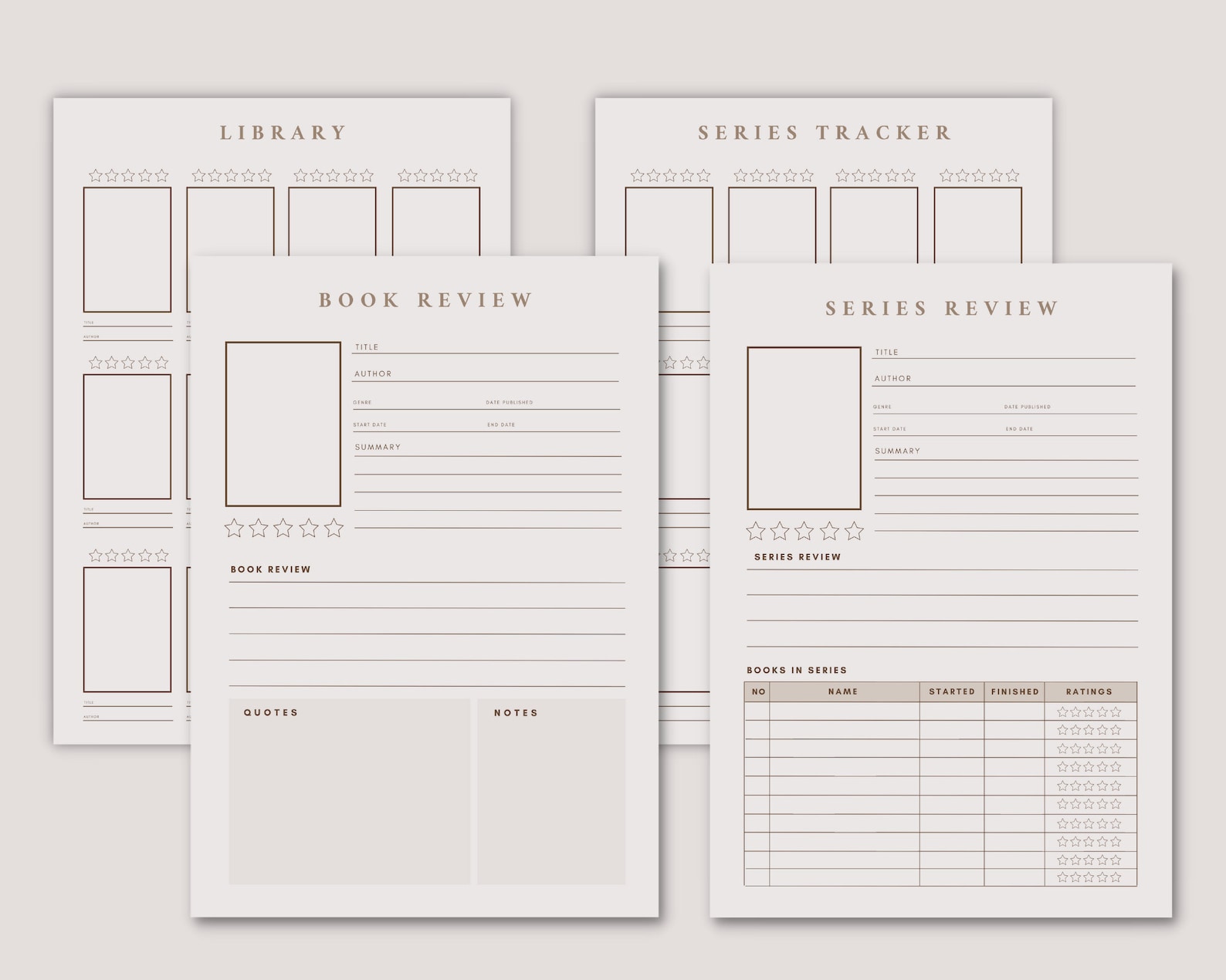 Printable Reading Journal | Minimal Reading Planner | Book Planner ...