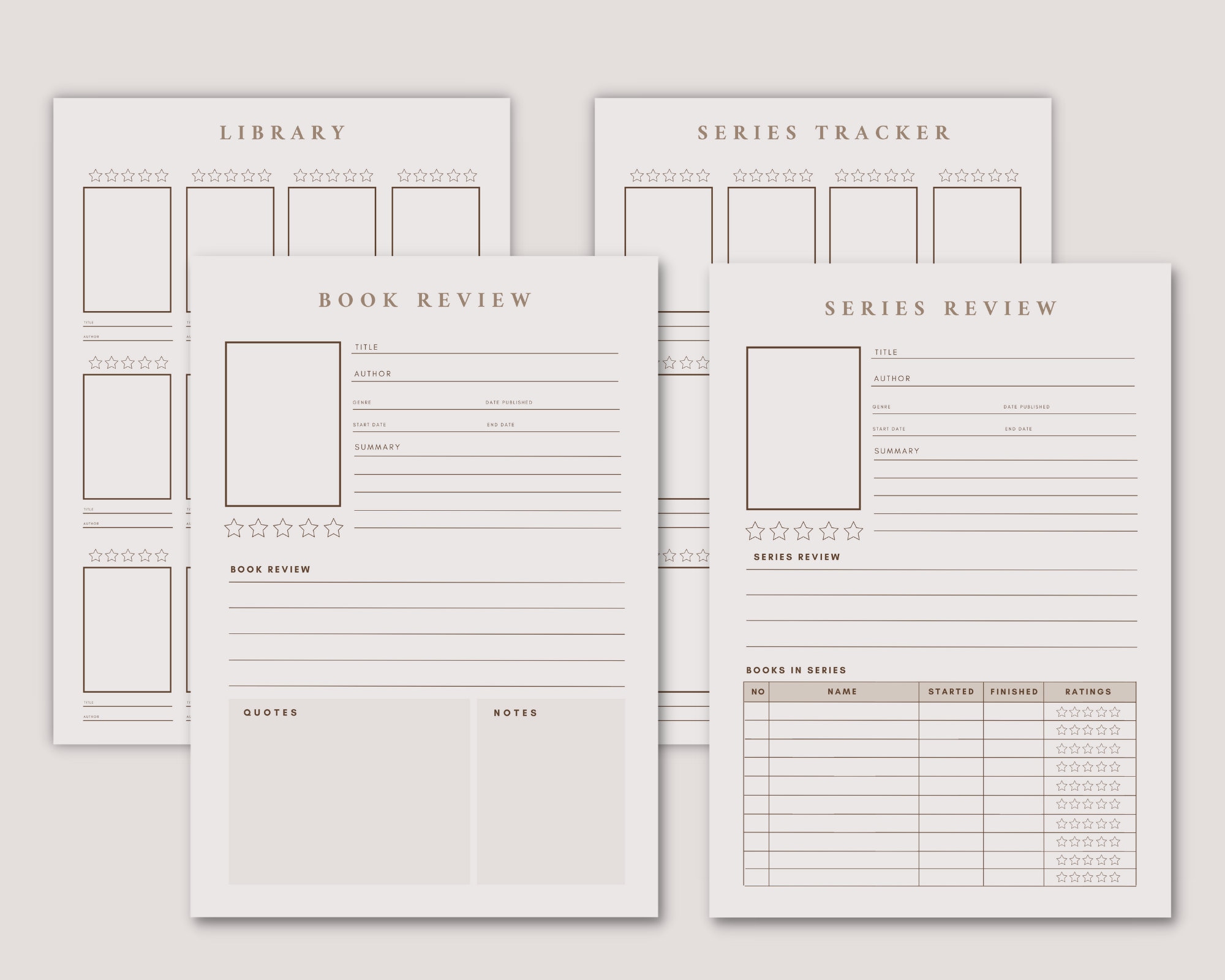 Printable Reading Journal | Minimal Reading Planner | Book Planner ...
