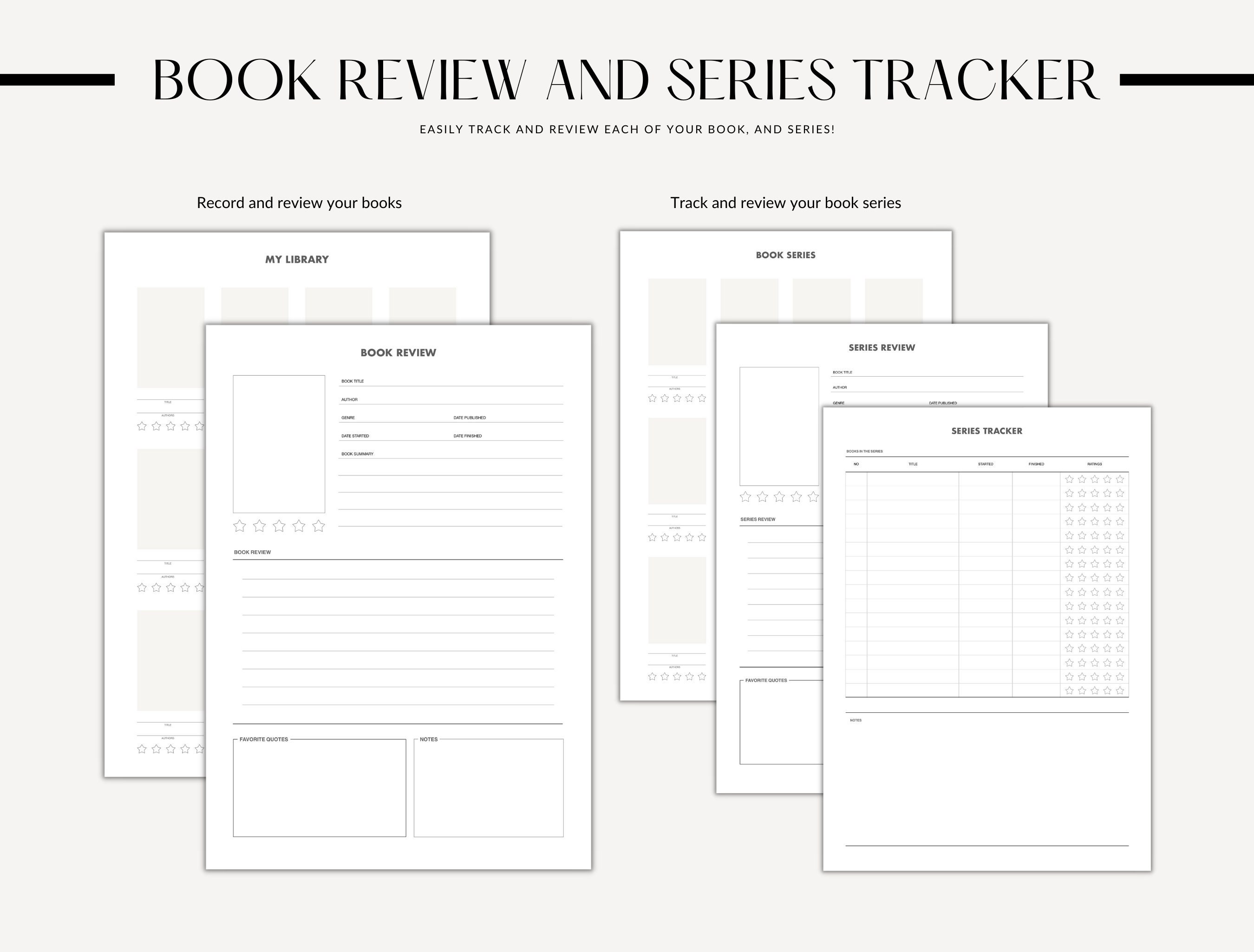 Printable Reading Journal | Minimal Reading Planner | Book Planner ...