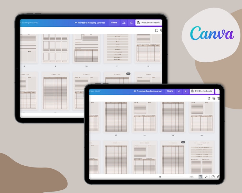 Canva Templates Reading Journal | Book and Reading Planner | Reading ...
