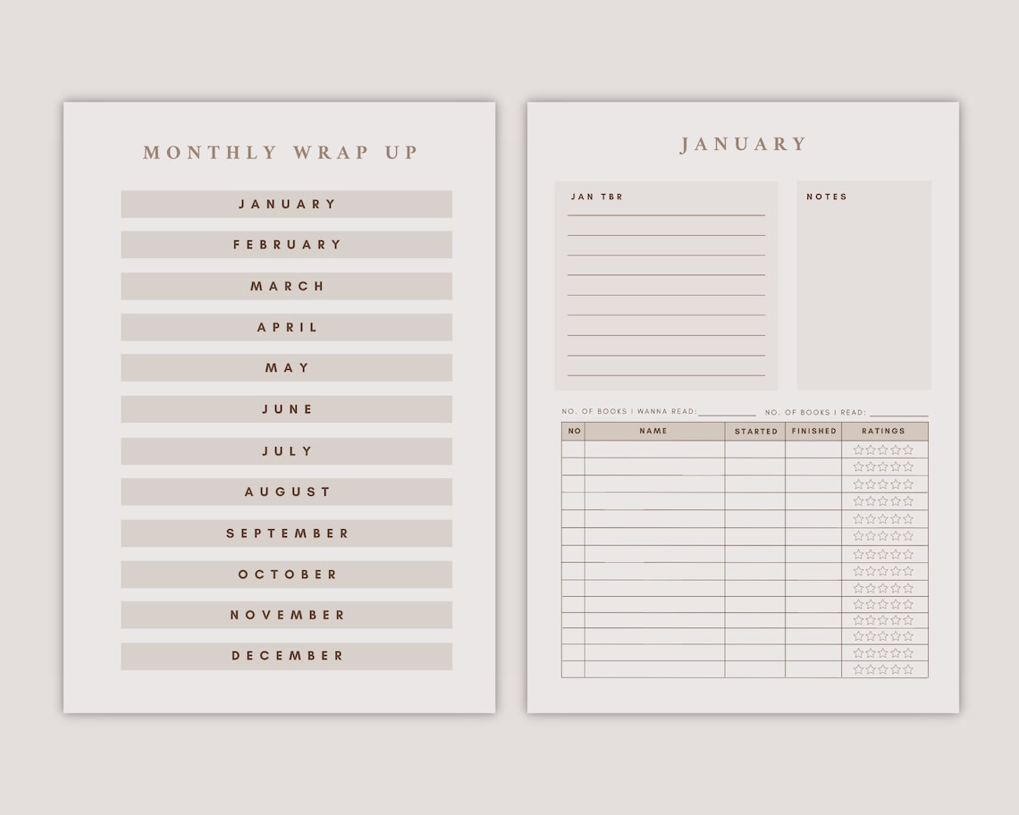 Canva Templates Reading Journal Book and Reading Planner - Etsy