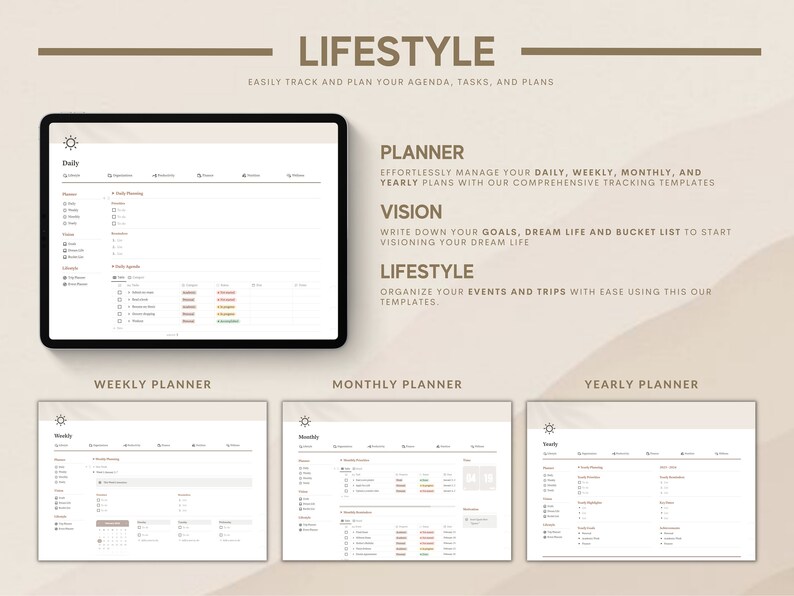 Notion Template Planner Notion Dashboard Minimal Notion - Etsy UK
