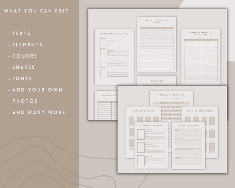 Canva Templates Reading Journal | Book and Reading Planner | Reading ...