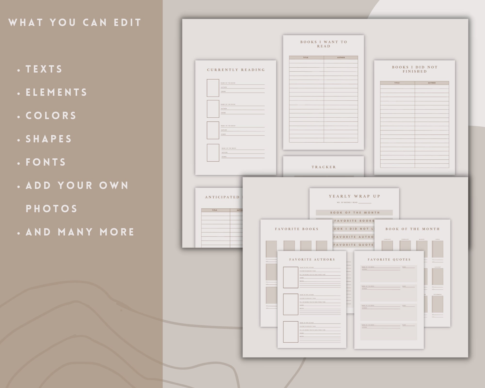 Canva Templates Reading Journal Book and Reading Planner - Etsy UK