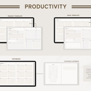 Undated Digital Planner | Landscape Planner, Hyperlinked Digital ...