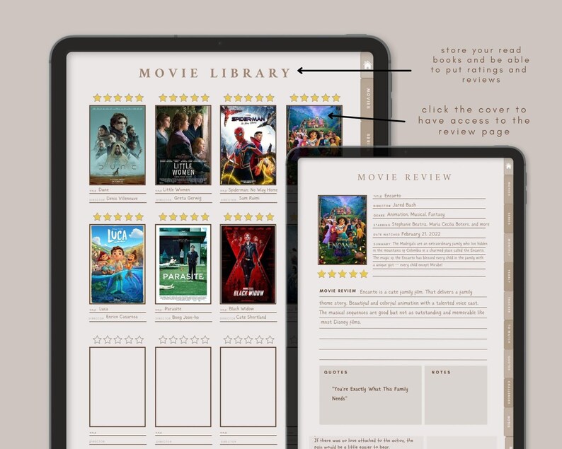Digital Movie Planner Movie Journal 2022 Movie and Series Tracker TV ...