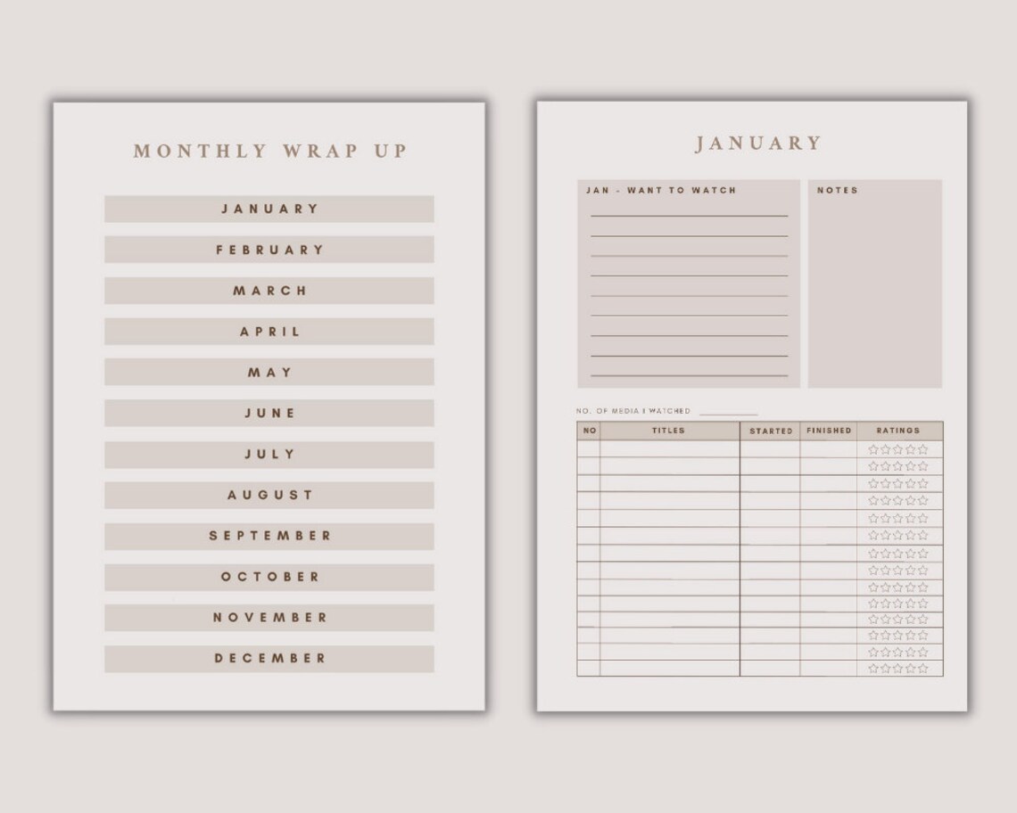 Printable Movie Planner Movie Journal 2022 Movie and - Etsy