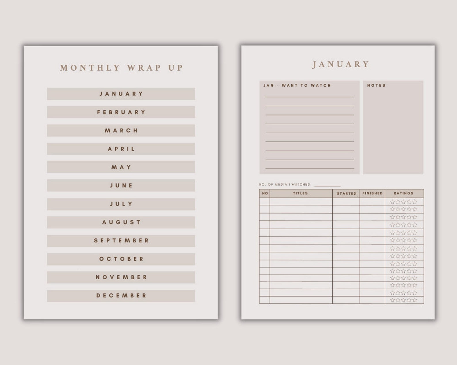 Printable Movie Planner | Movie Journal 2022 | Movie and Series Tracker ...