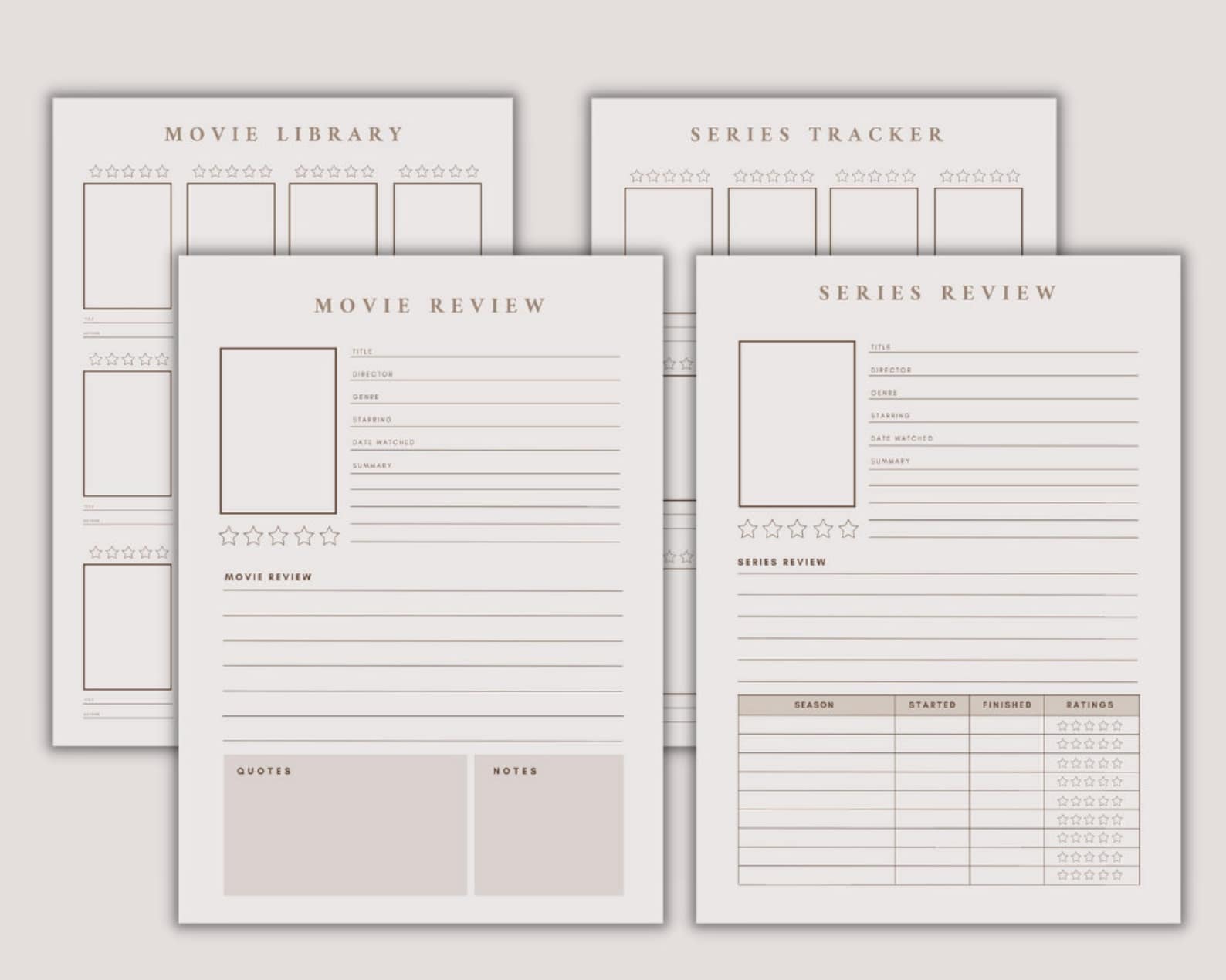 Printable Movie Planner Movie Journal 2022 Movie and - Etsy