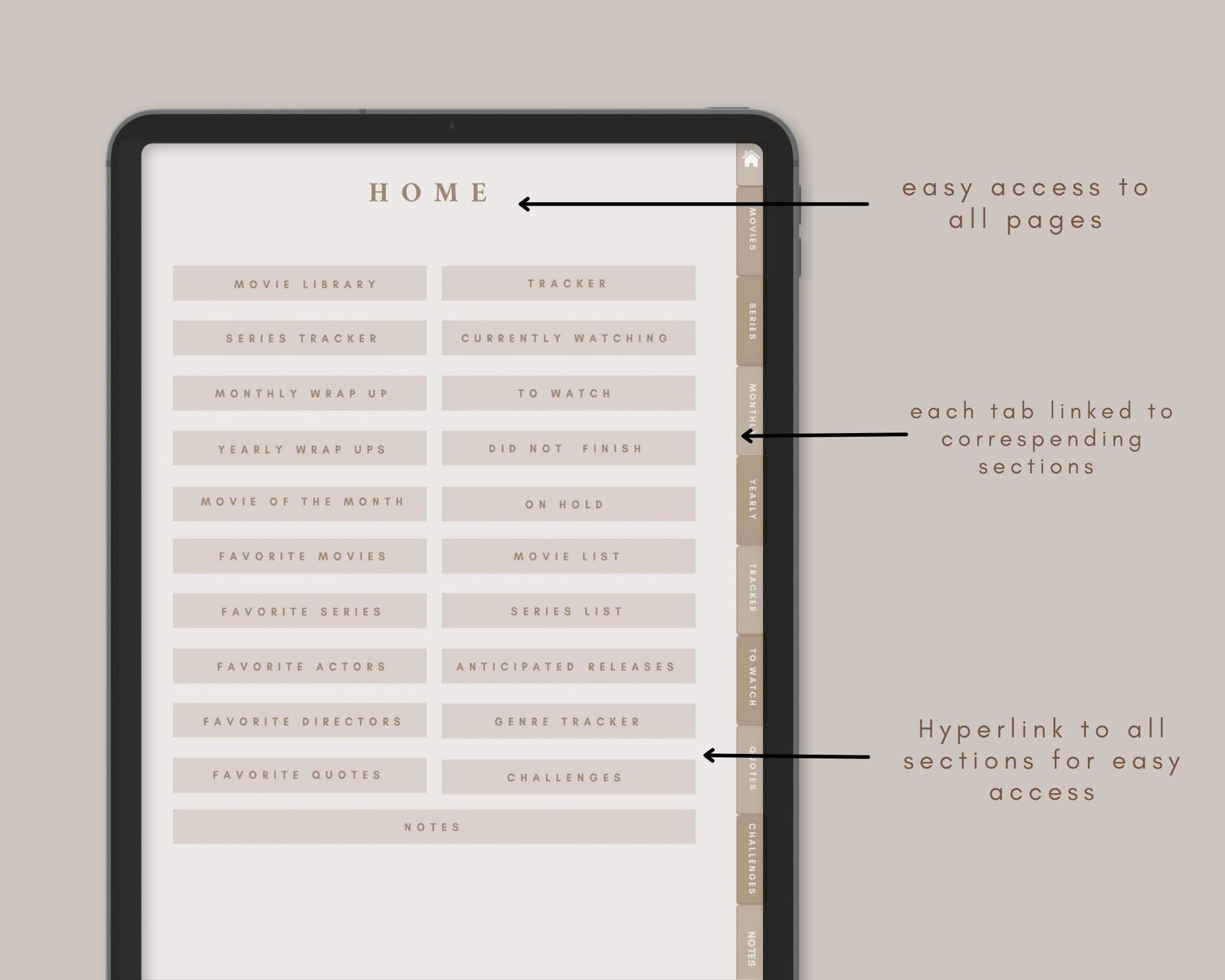 Digital Movie Planner | Movie Journal 2022 | Movie and Series Tracker ...