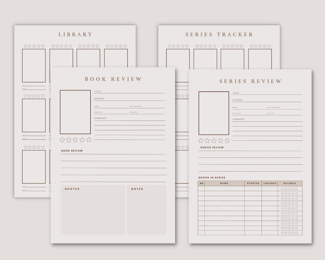 Canva Templates Reading Journal Book and Reading Planner | Etsy UK