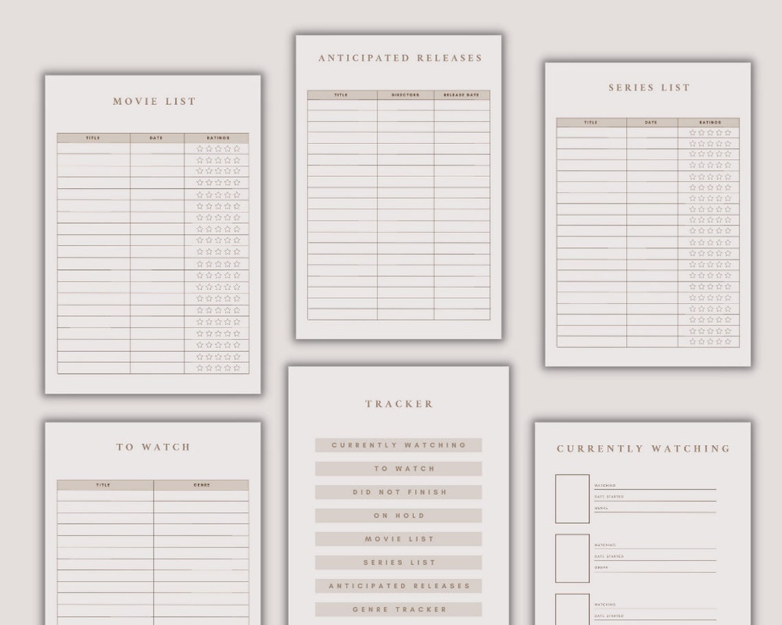 Printable Movie Planner Movie Journal 2022 Movie and - Etsy