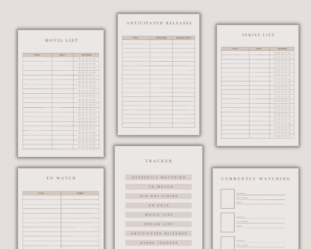 Printable Movie Planner Movie Journal 2022 Movie and - Etsy