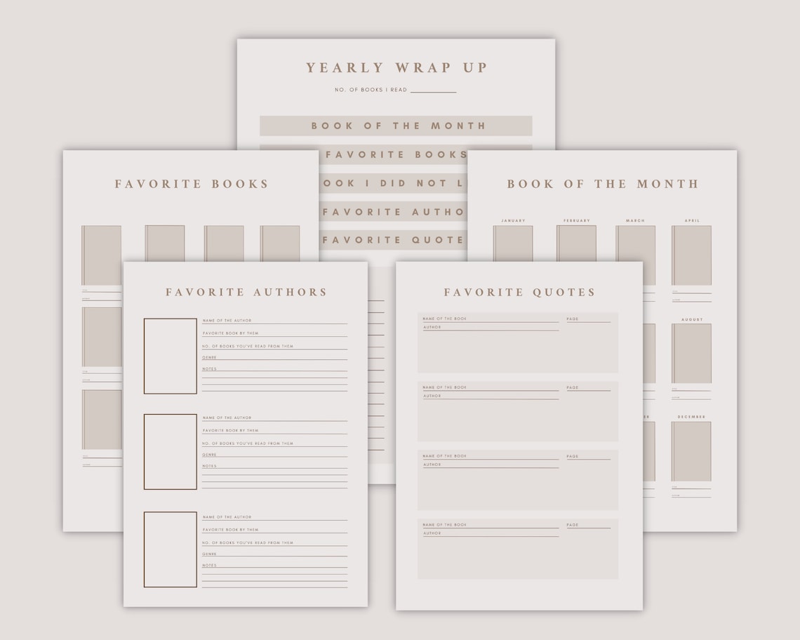 Canva Templates Reading Journal Book and Reading Planner - Etsy