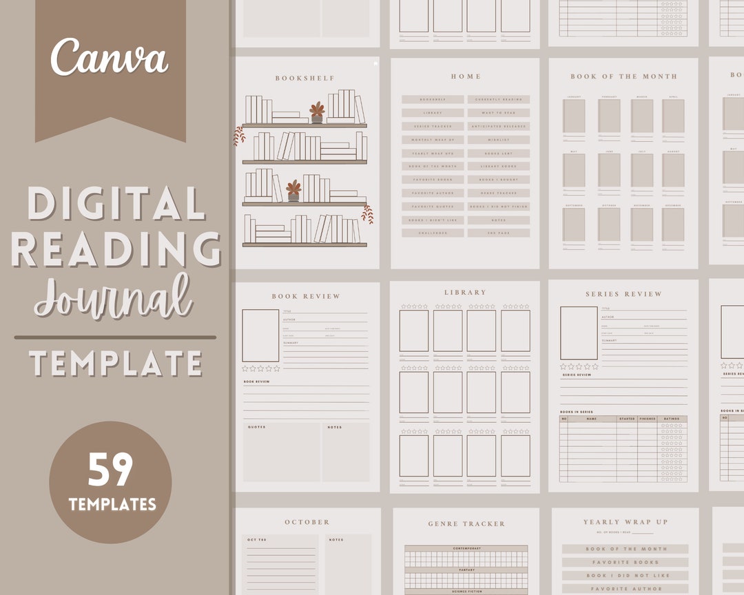 Canva Templates Reading Journal | Book and Reading Planner | Reading ...