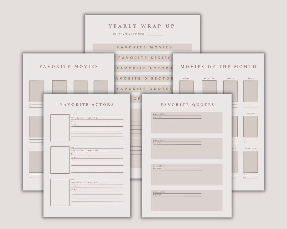 Printable Movie Planner Movie Journal 2022 Movie and - Etsy