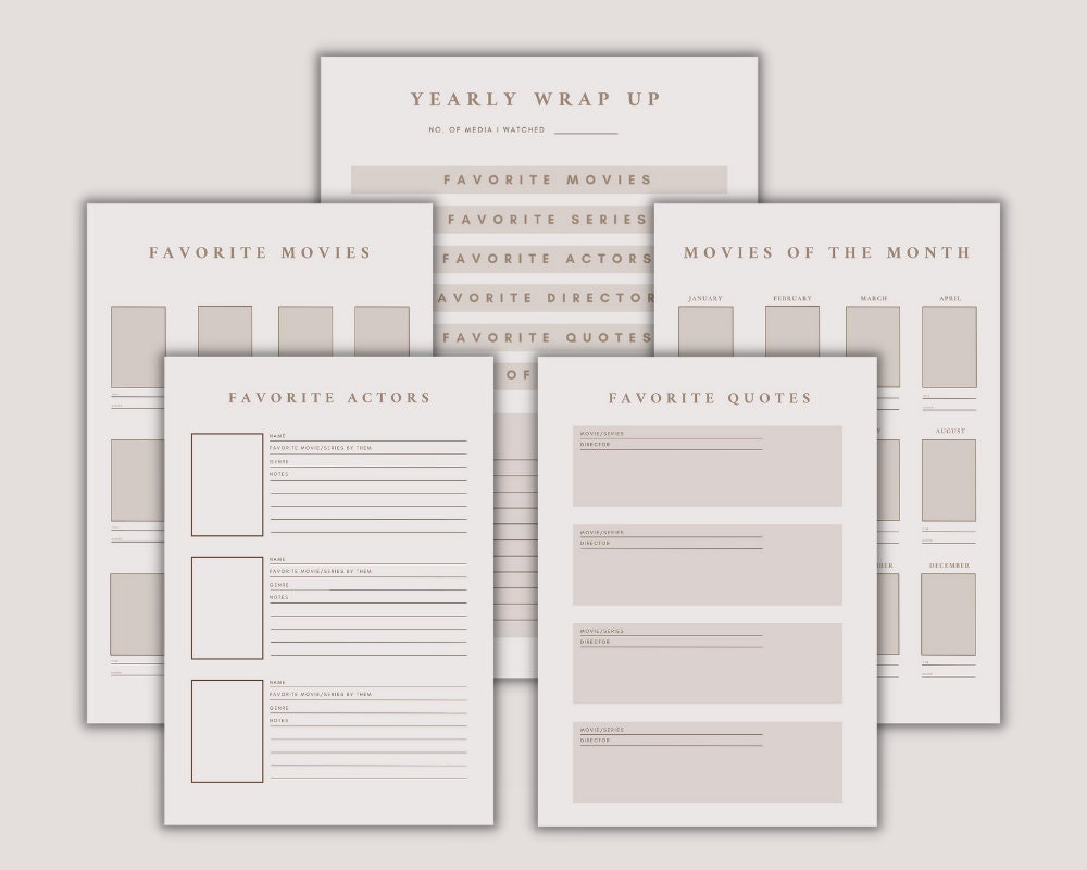 Printable Movie Planner Movie Journal 2022 Movie and - Etsy
