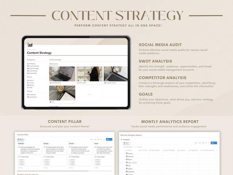 Content Creator Notion Template | Social Media Planner | Instagram ...