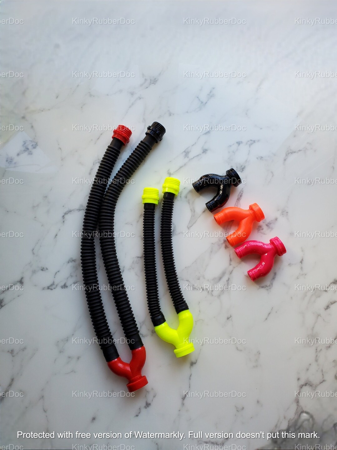 Rubber Y Hose Corrugated Gas Mask. Tube Vintage Face Breath Play ...