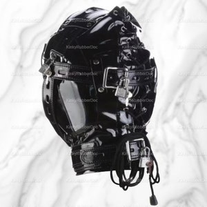 Blindfold Hood Funnel Piss Mask Wetlook. Golden Shower Urinal Pissplay Headgear Fetish BDSM Sex ...