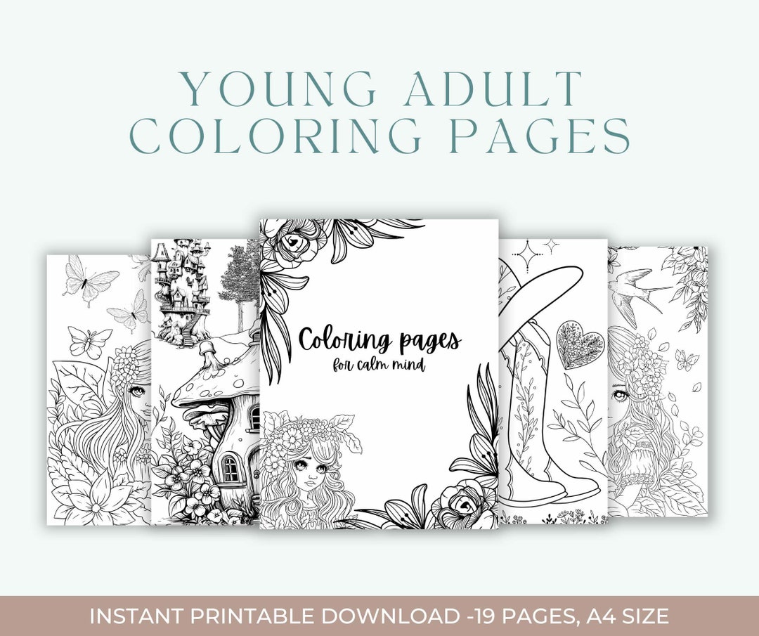 Coquette Coloring Pages, Printable Coloring Book, Mindfulness and ...