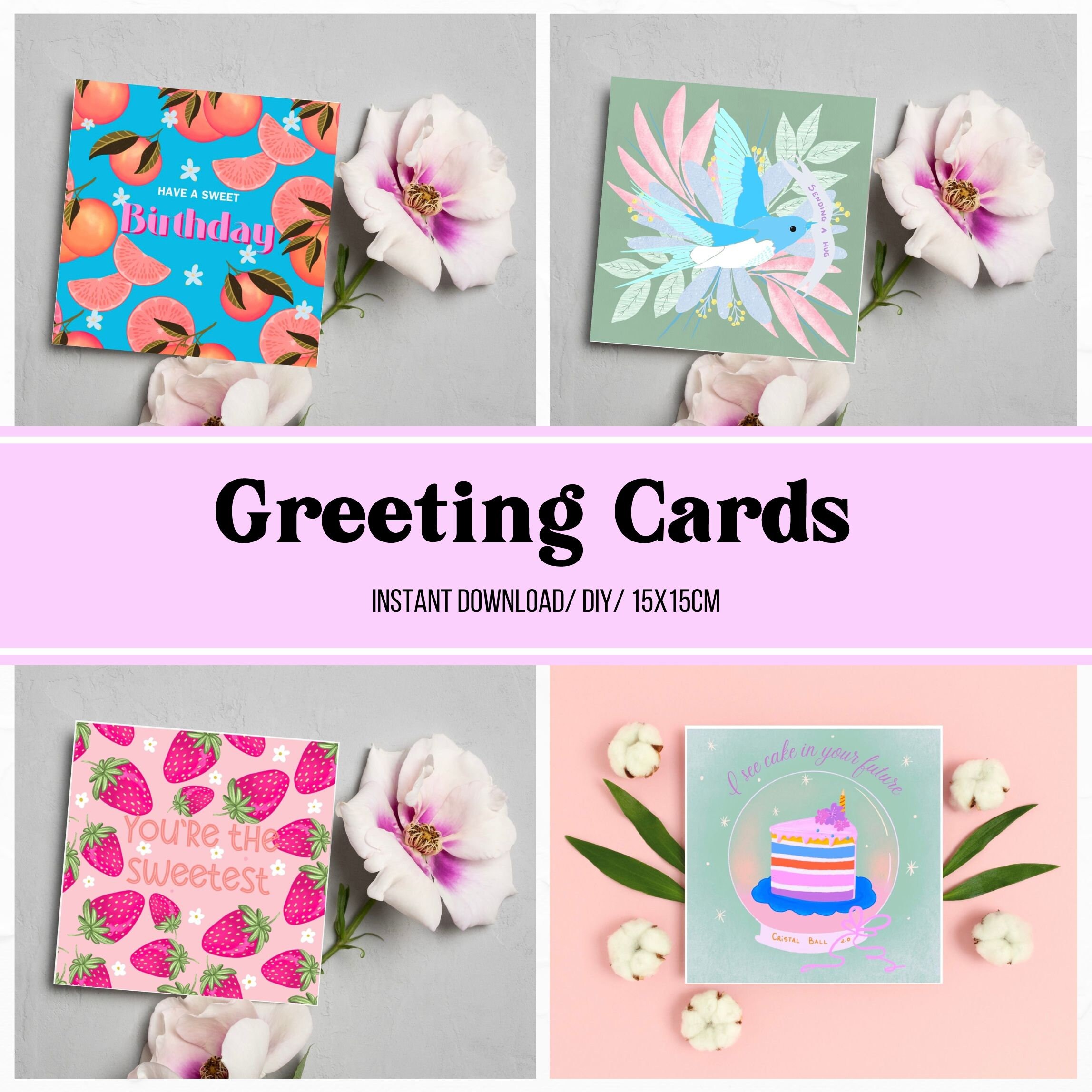 Printable Birthday Card, Printable Greeting Cards for Kids Teens Adults ...
