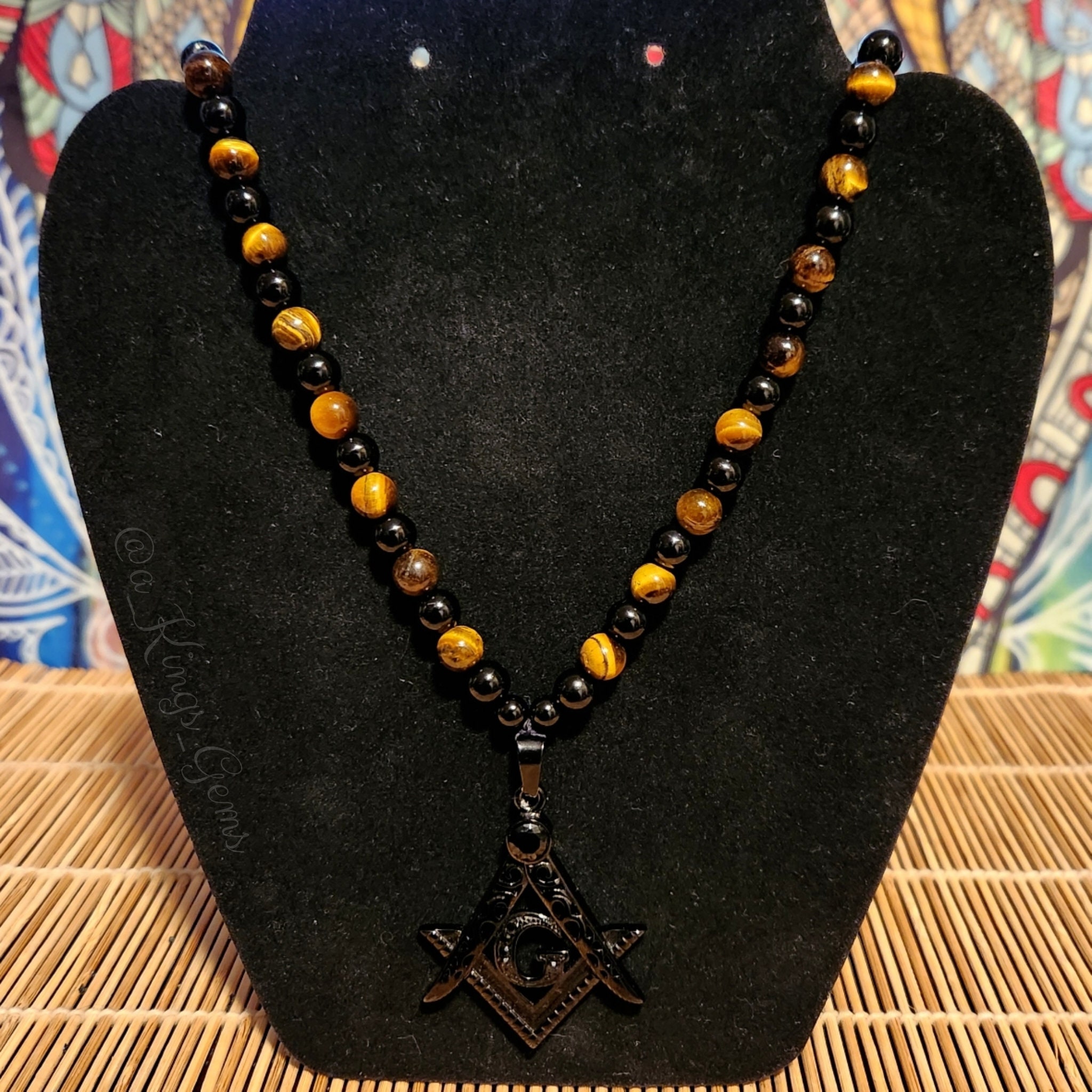 Masonic Square & Compass Gemstone Neck Piece - Etsy
