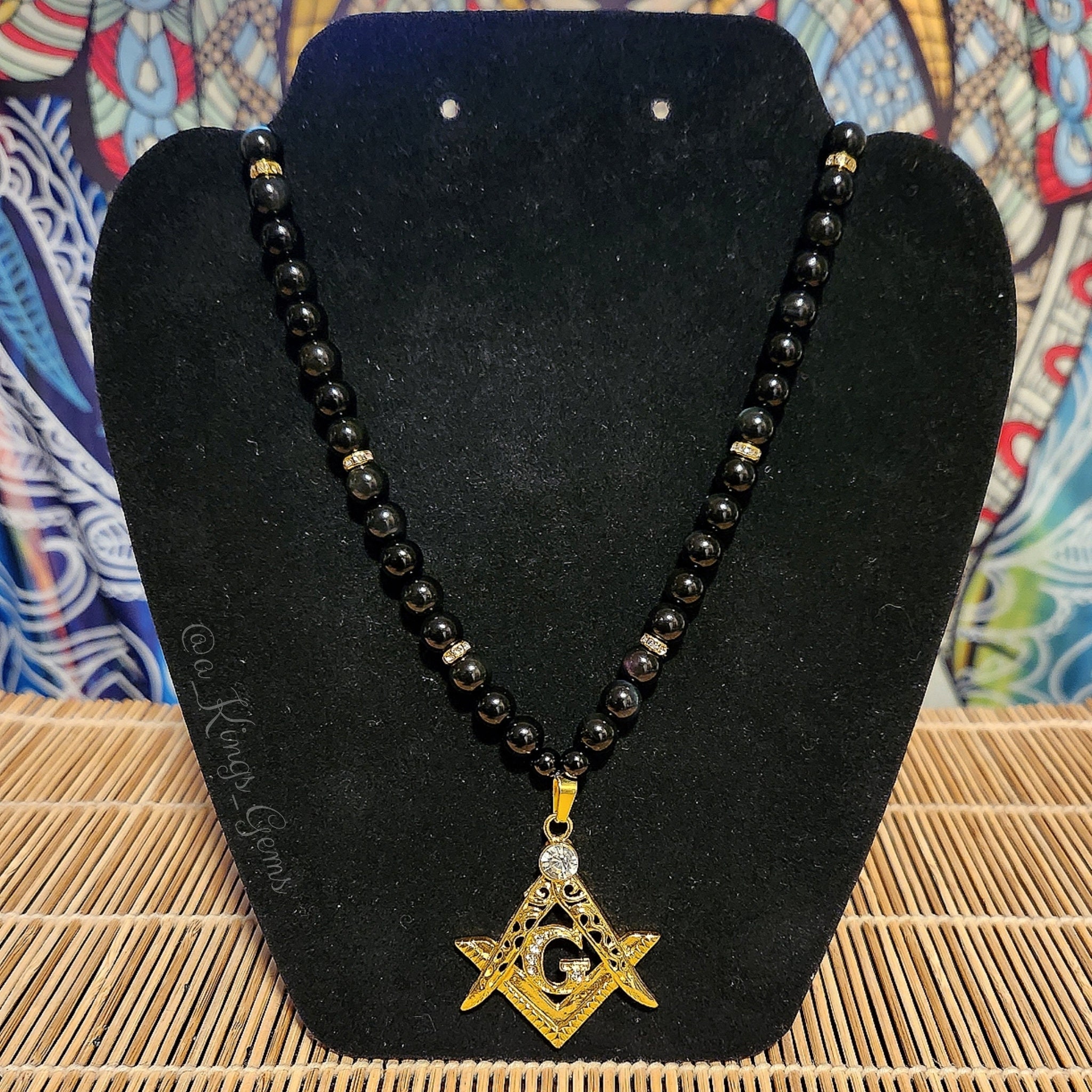 Masonic Square & Compass Gemstone Neck Piece - Etsy