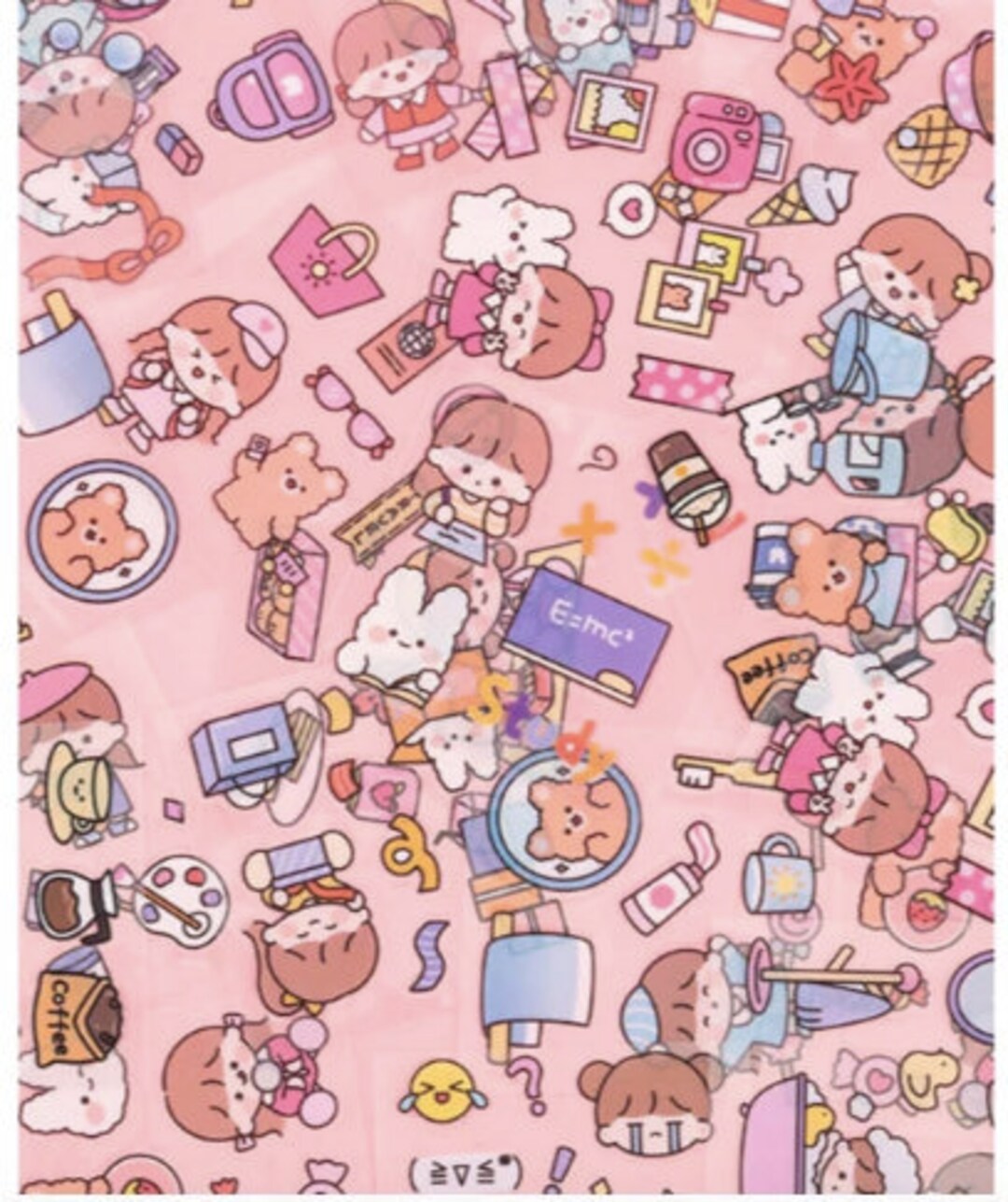 Mini Kawaii Sticker Sheets C, Clear Sticker Sheets, Korean Themed ...