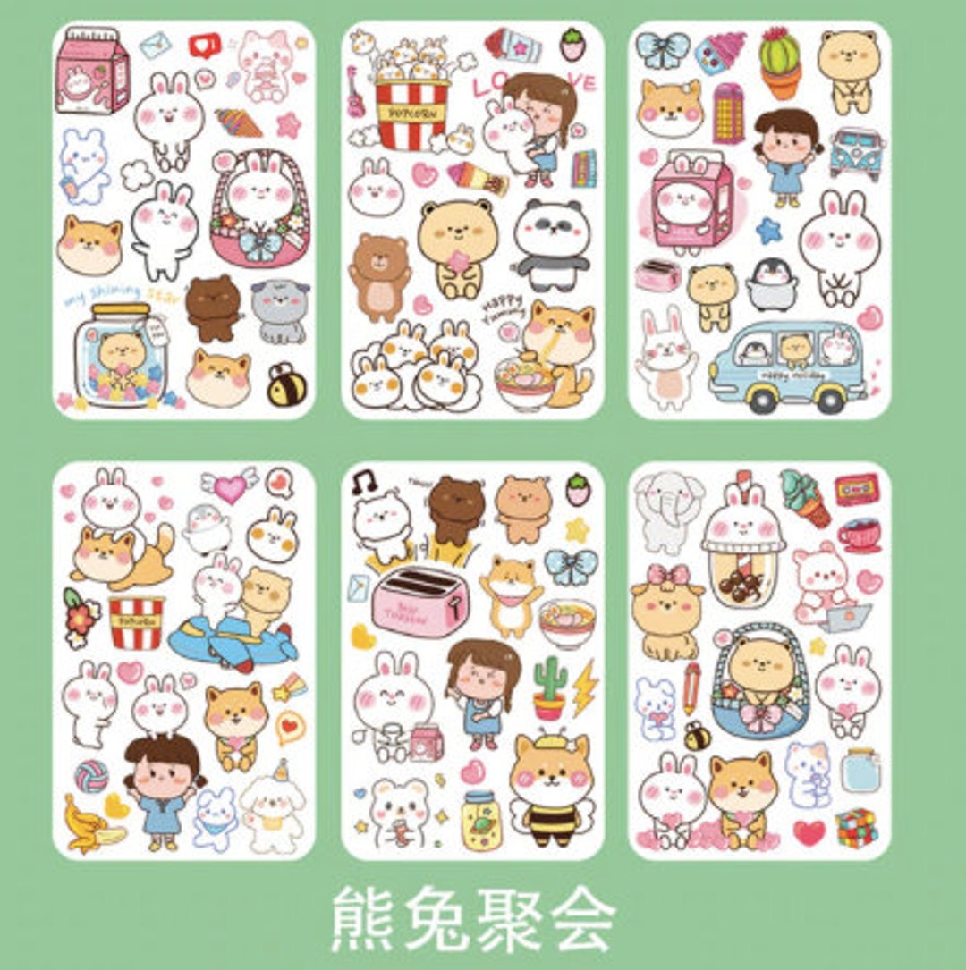 2023 MUST SEE Clear Kawaii Cafe Sticker Sheets Cute - Etsy