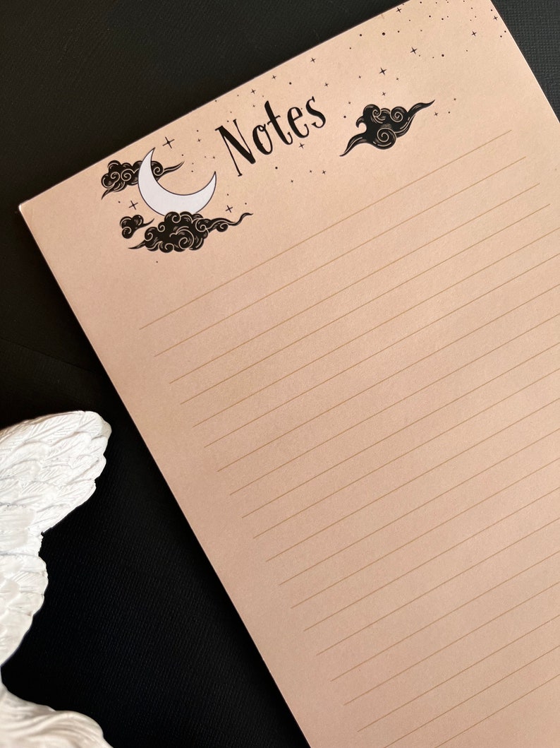 Notepad A5, Moon and Clouds Notepad, Note Taking Sheets - Etsy