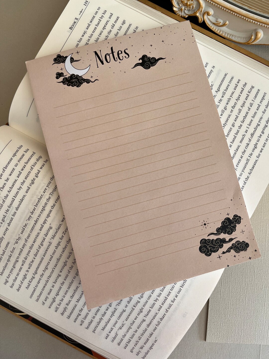 Notepad A5, Moon and Clouds Notepad, Note Taking Sheets - Etsy