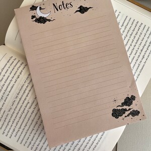 Notepad A5, Moon and Clouds Notepad, Note Taking Sheets - Etsy