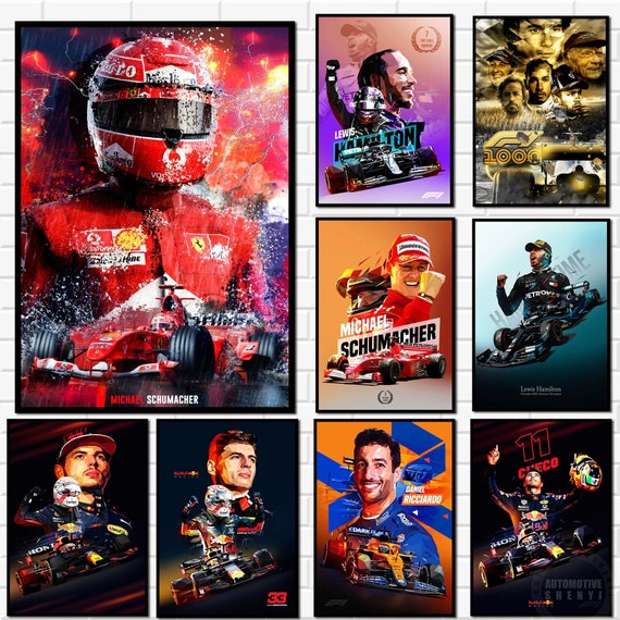 F1 Racer Formula 1 Portrait World Champion Poster Racing F1 - Etsy