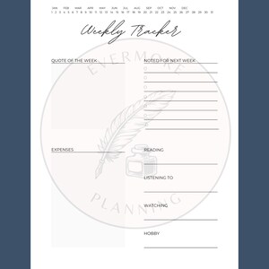 Guided Weekly Tracker - Etsy