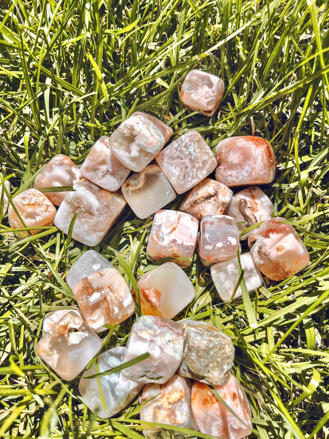 Flower Agate Tumbles Tumbled Flower Agate Flower Agate - Etsy