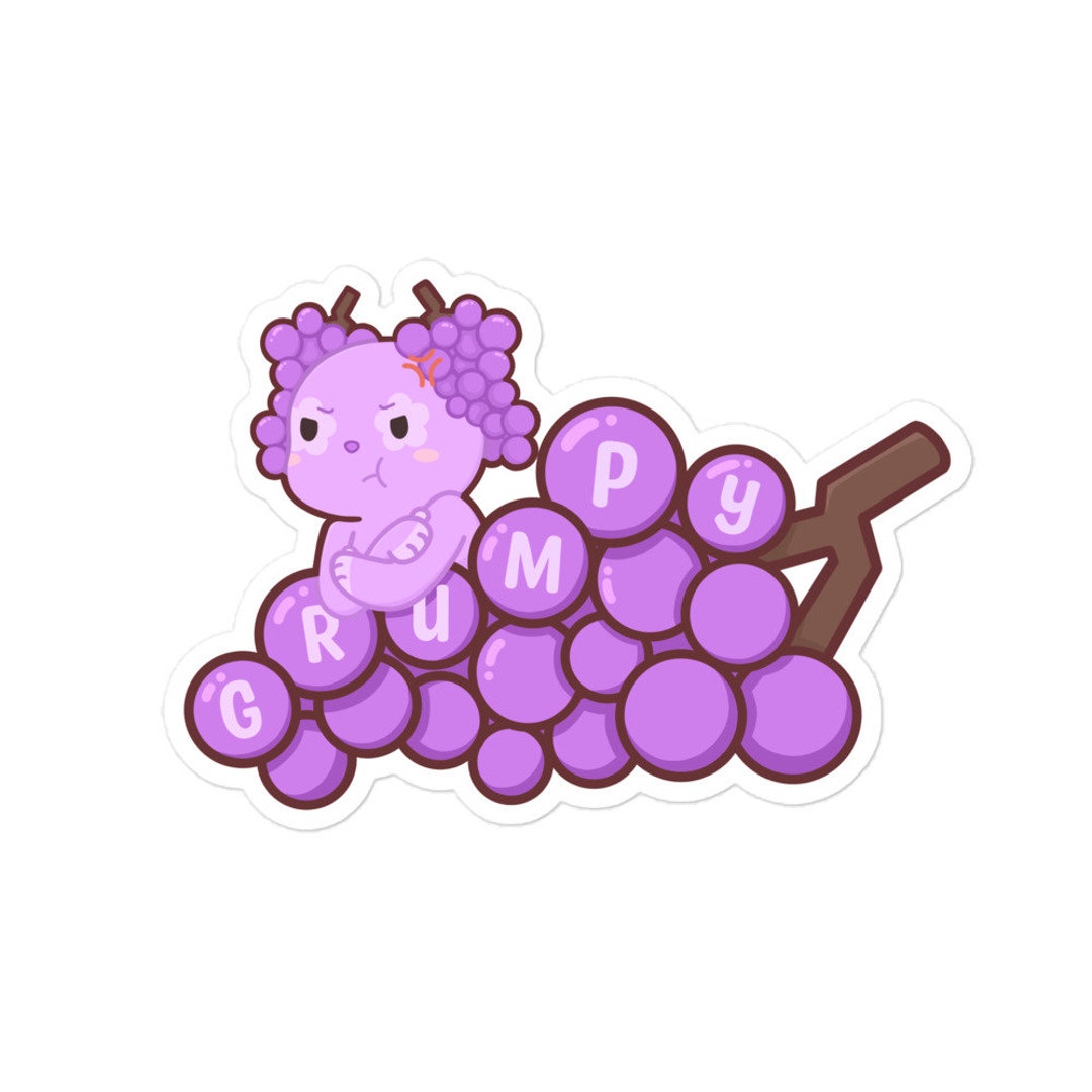 Grumpy Grape Sticker - Etsy