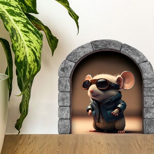 Mouse Hole Sticker, 3D Wall Decal, Skirting Board Sticker, Realistic ...